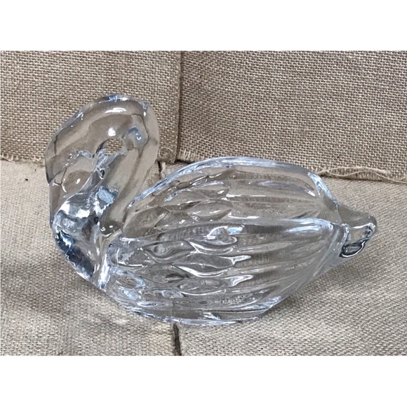 Vintage | Accents | Vintage Clear Crystal Swan Nut Candy Dish Mid ...